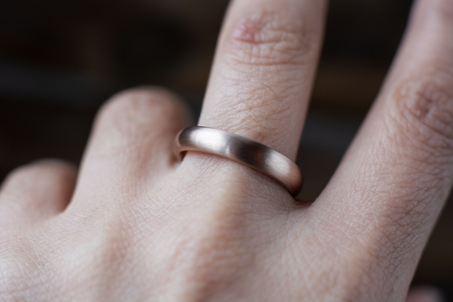 Gold Wedding Band Ring Wedding Ring Satin Matte Finish | Etsy