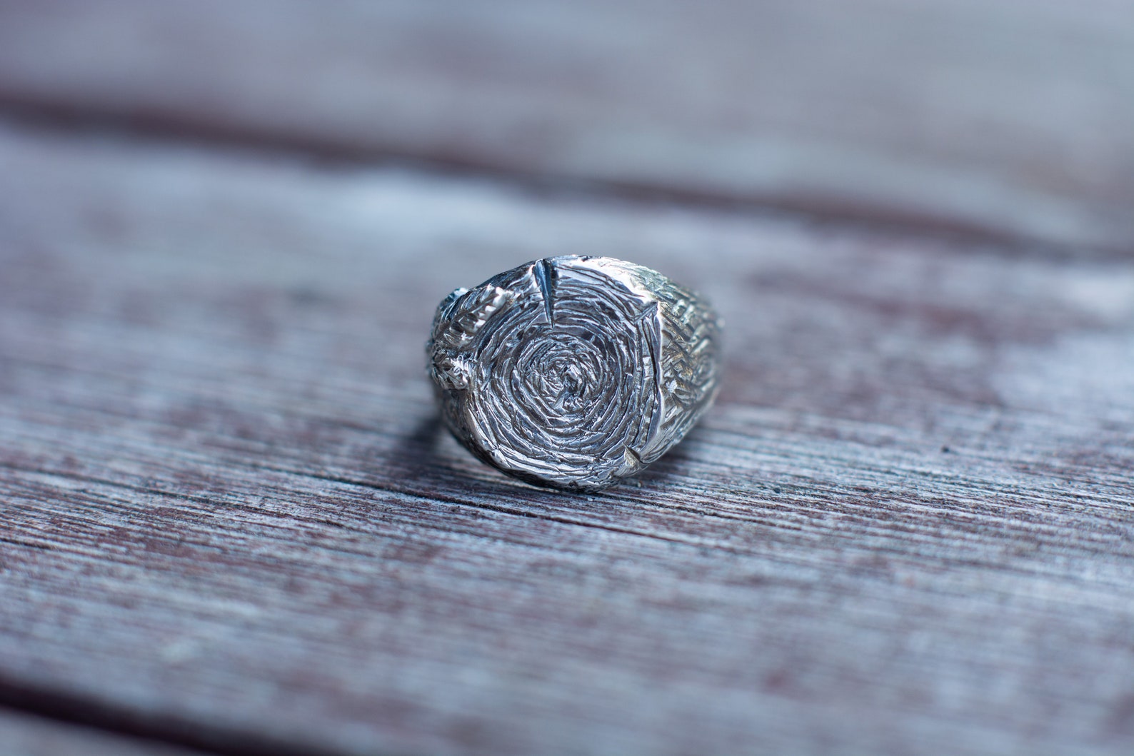 Tree Stump Ring Woodgrain Wood Bark Rough Black Oxidized | Etsy