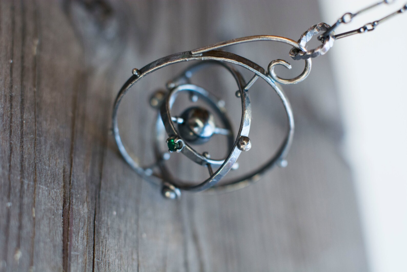 Solar System Necklace Pendant With Sapphire Earth Spinning Solar System ...