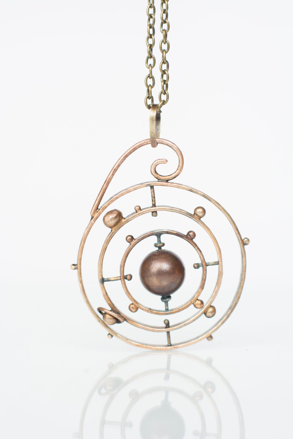 Solar System Necklace Pendant Spinning Solar System Tombac - Etsy