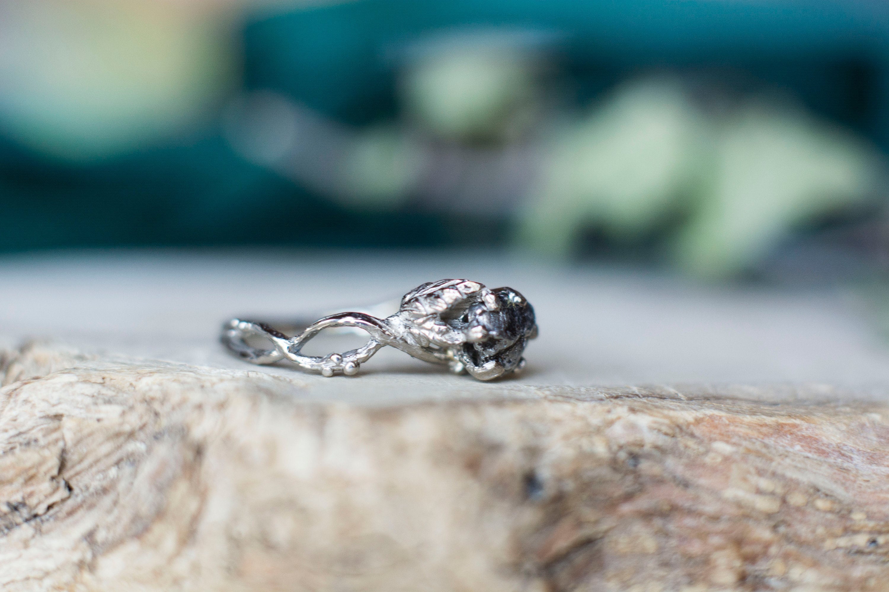 Meteorite Ring with Sterling Silver and Campo del Cielo | Etsy