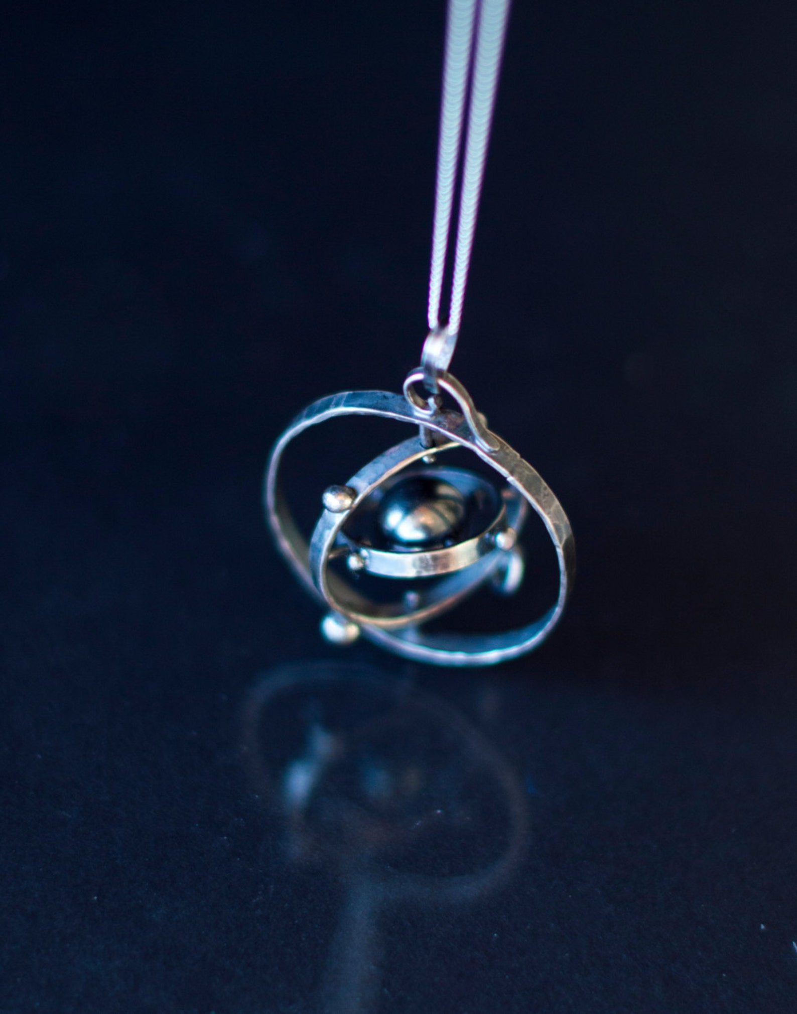Solar System Necklace Pendant - Spinning Solar System 925 Sterling ...