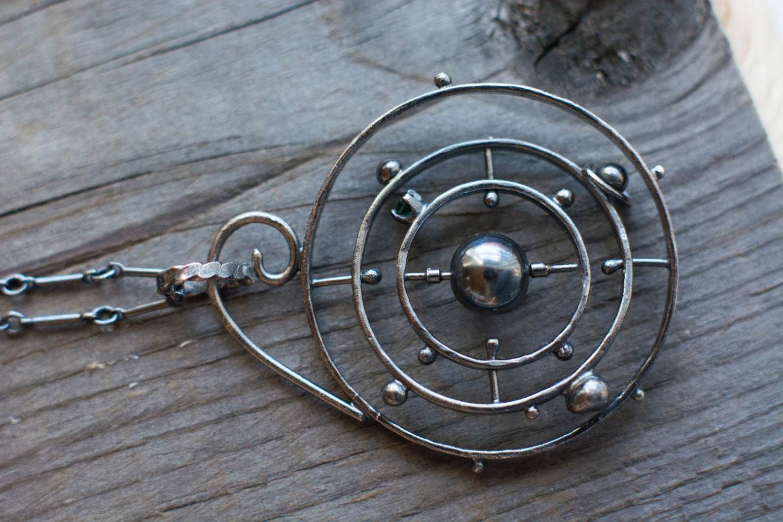 Solar System Necklace Pendant With Sapphire Earth - Spinning Solar ...