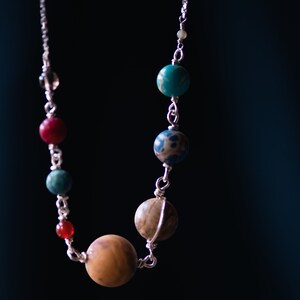 Solar System Necklace - Stone Bead Planets Universe Galaxy Nebula Space ...