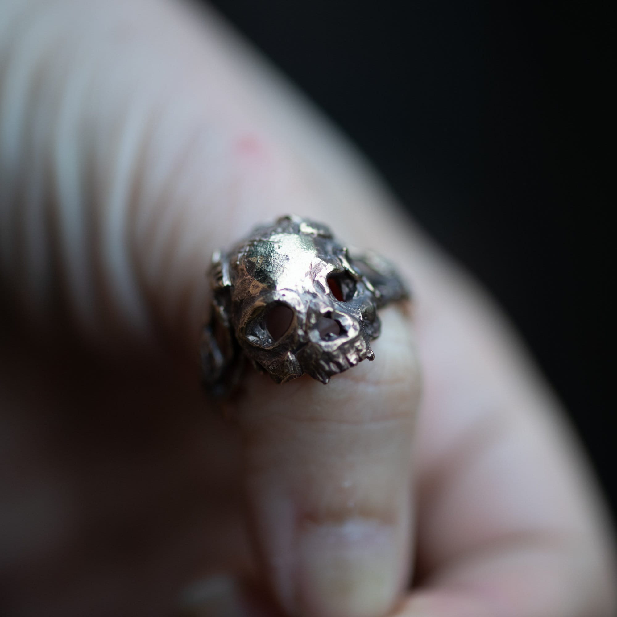 Skull Ring Handmade Skull Ring With Swirly Ring Shank and | Etsy