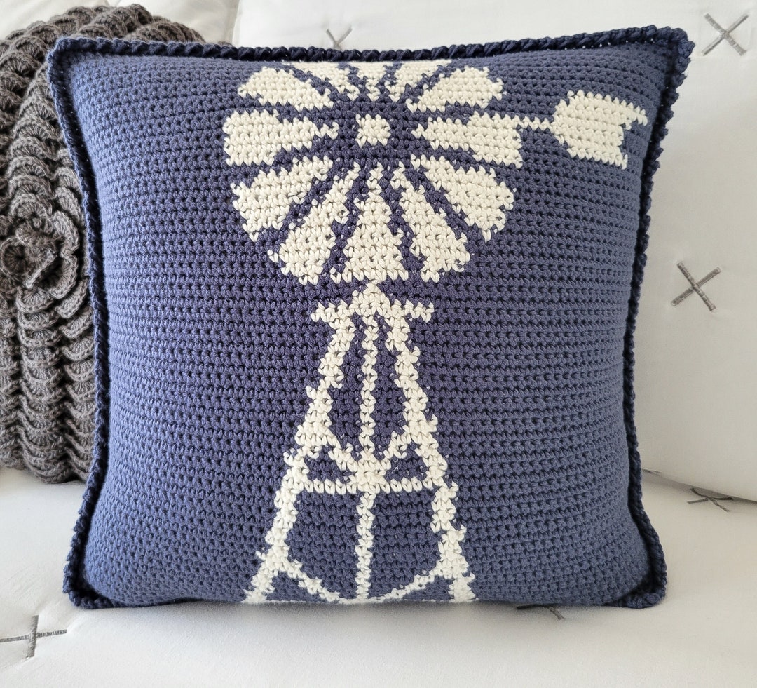 The Windmill Crochet Pillow Pattern - Etsy