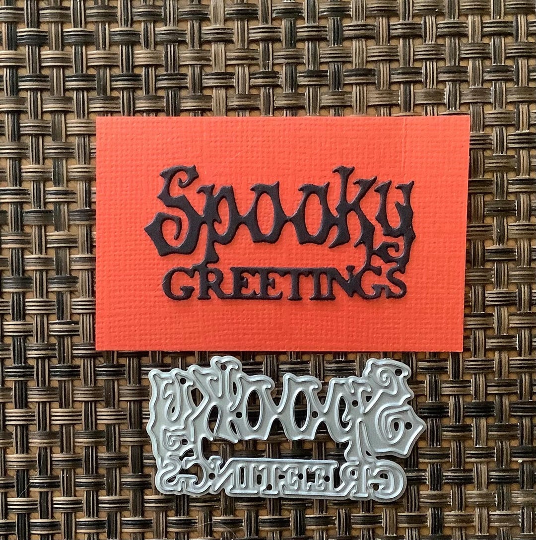 Spooky Greetings Metal Sentiment Die - Halloween Cutting Die - Etsy