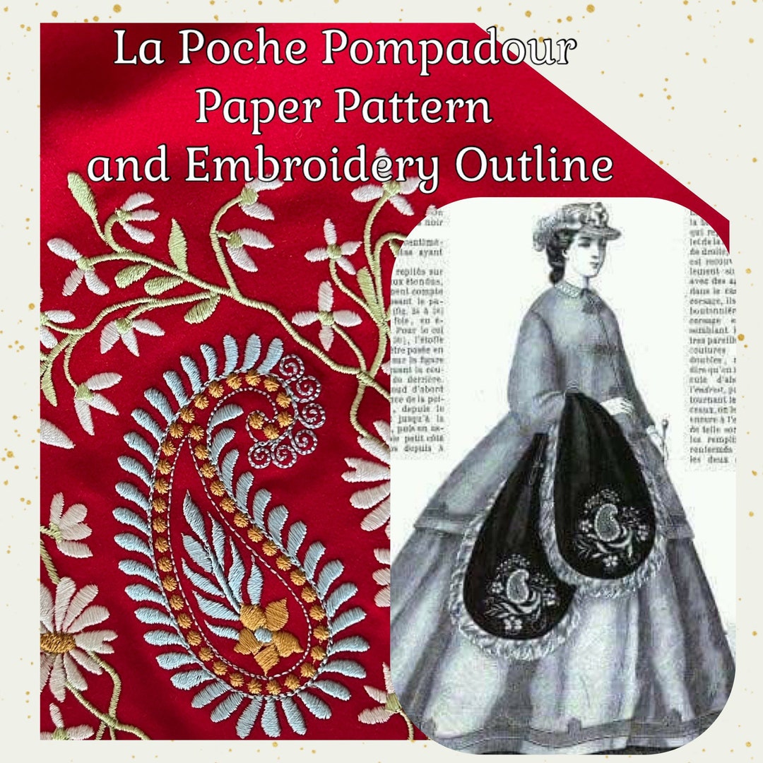 La Poche Pompadour Paper Pattern and Embroidery Template - Etsy
