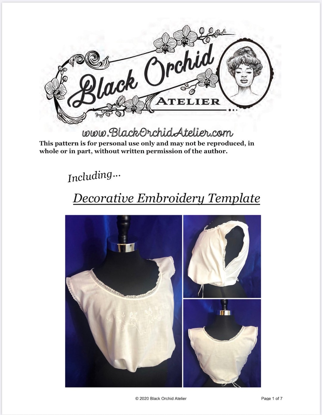 The Original PDF Belle Époque - Early Edwardian Corset Cover Pattern ...