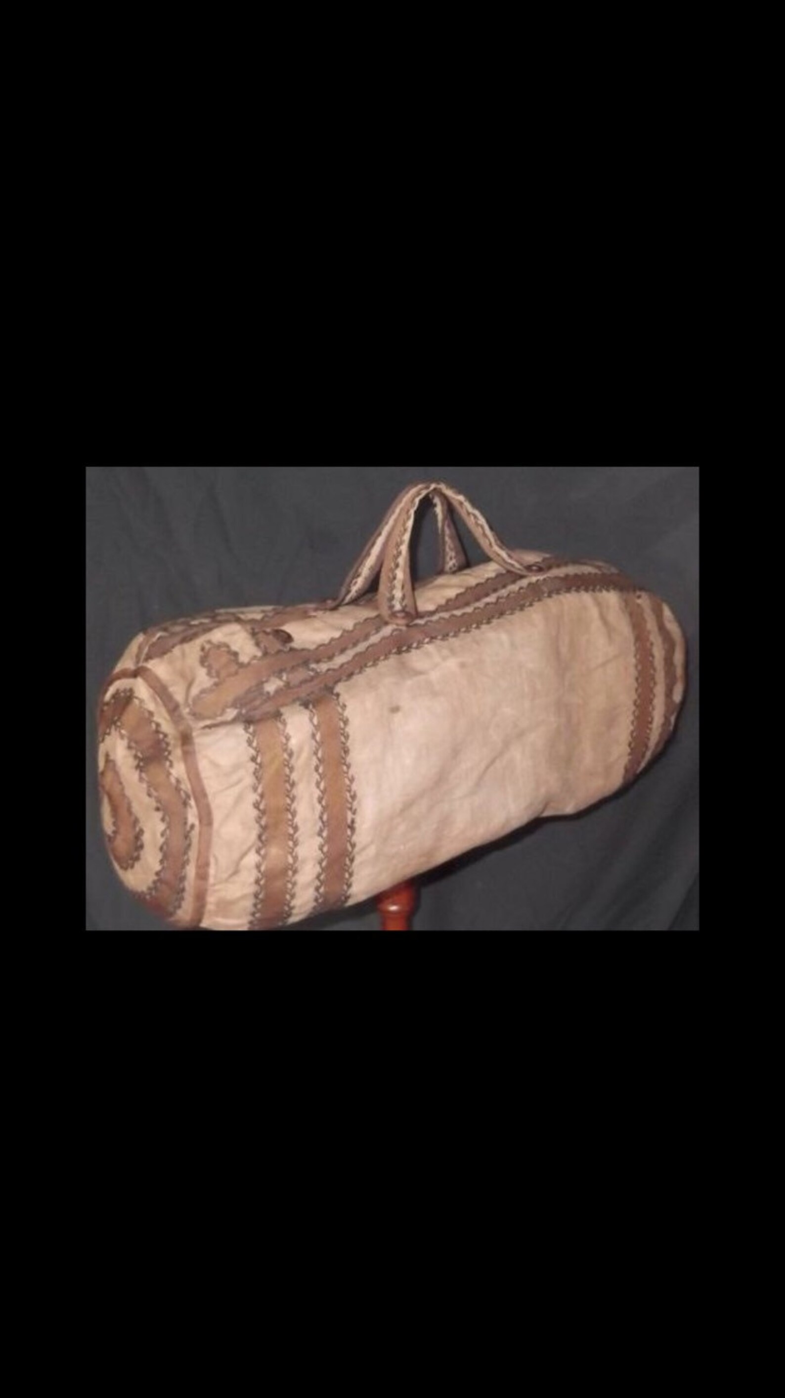 Victorian 1860’s Style Linen Travel Bag - Suitcase - Carpet Bag ...