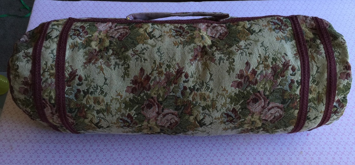 Victorian 1860’s Style Linen Travel Bag - Suitcase - Carpet Bag ...