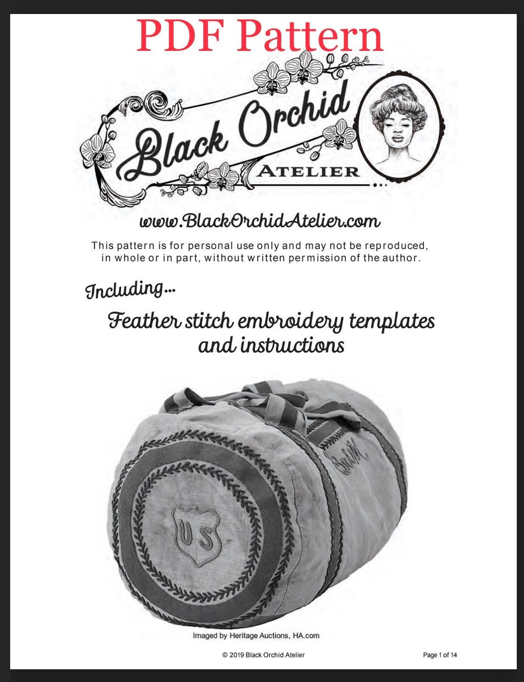 PDF Victorian Travel Bag Pattern- Instant Download - Embroidery - Etsy