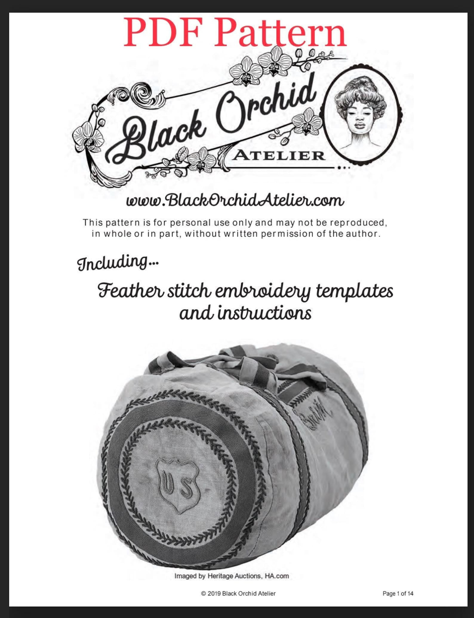 PDF Victorian Travel Bag Pattern- Instant Download - Embroidery - Etsy