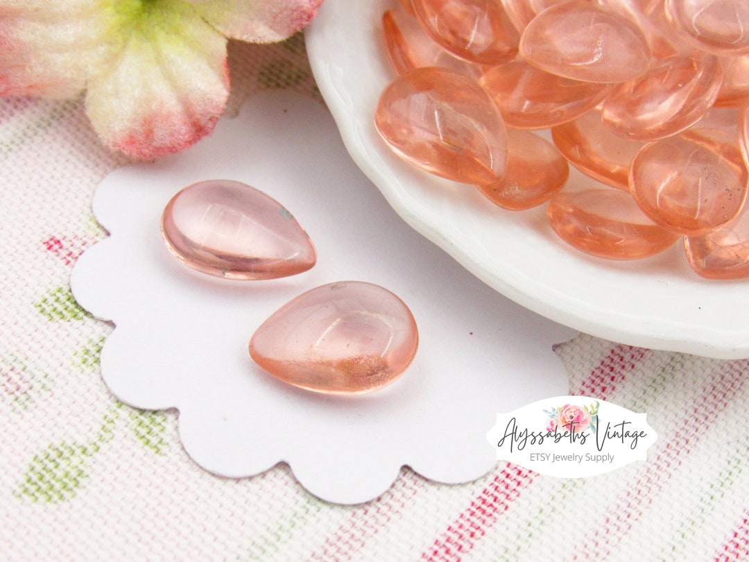 SALE Vintage Transparent Rosaline Pink Glass 15x11mm Pear Doublet ...
