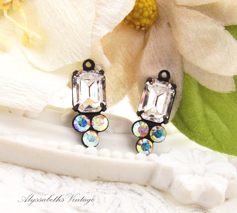 Clear Crystal & AB Crystal 17x7mm Drops Austrian Octagon - Etsy