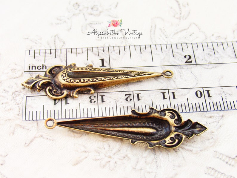 Long Ornate Victorian Antique Brass Scroll and Flourish - Etsy