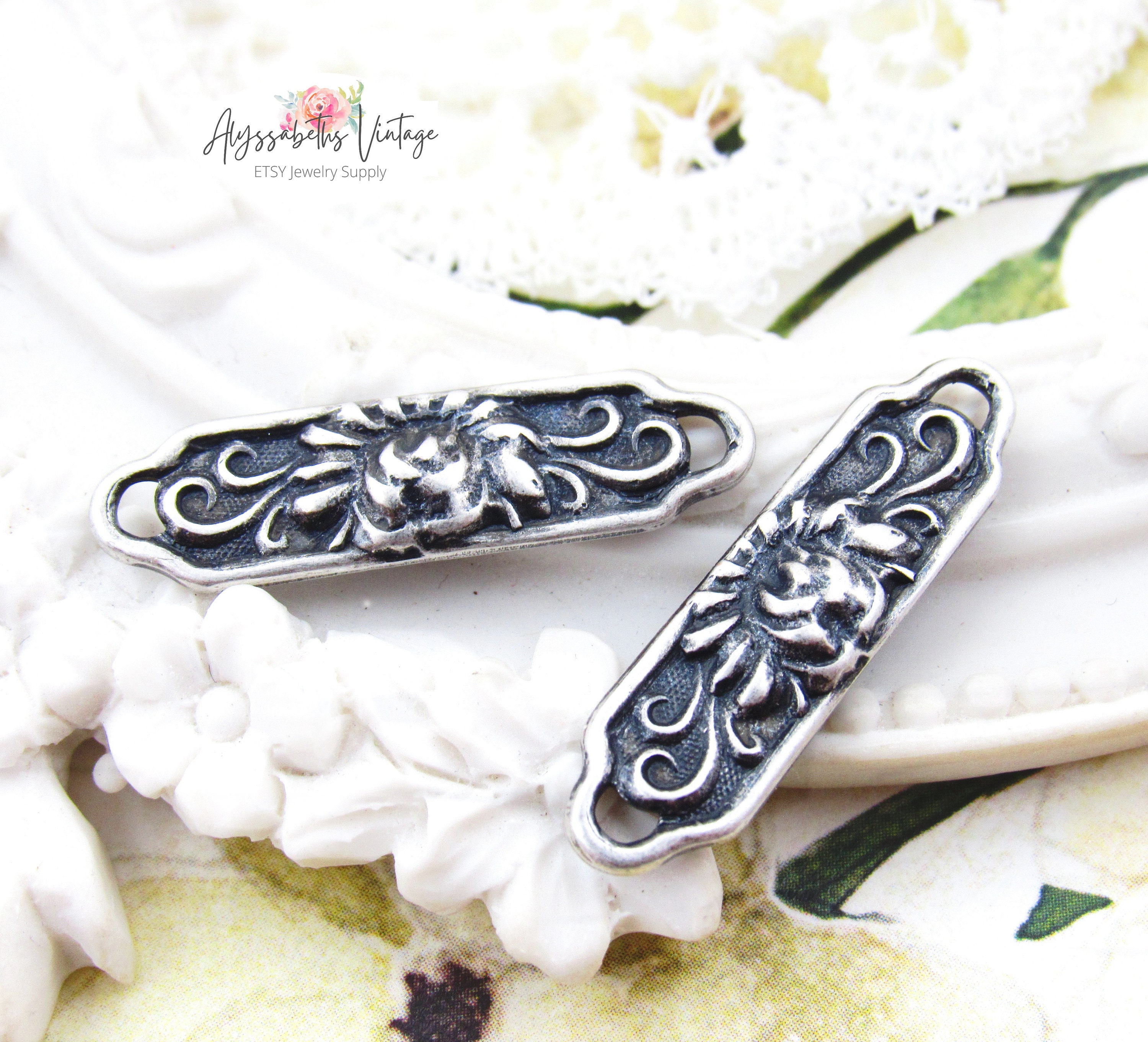 Ornate Antique Silver Floral & Scroll Embossed Art Nouveau 2 - Etsy