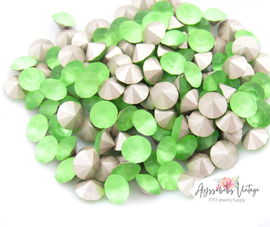 SALE Preciosa Maxima Mist Peridot Green 24ss Chatons, Matte Green Loose ...