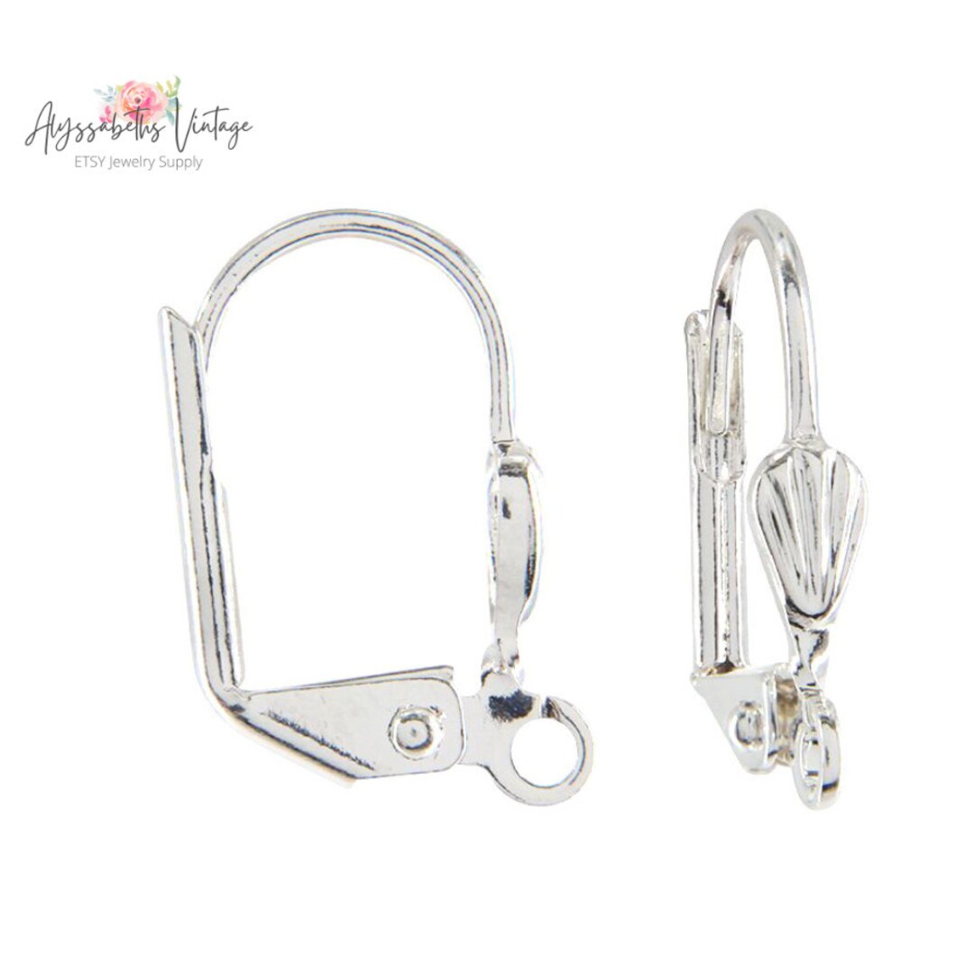 Bright Silver Plated Shell Design Leverback Open Loop Earrings, Fancy ...