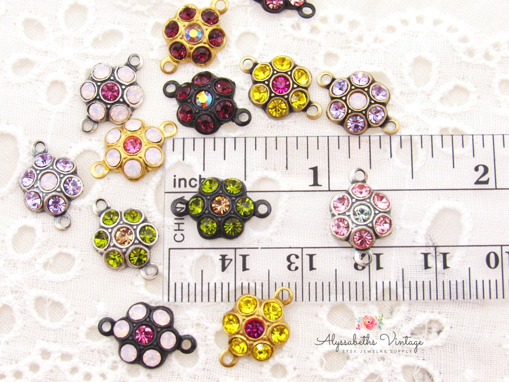 Round Cluster Orange Hyacinth Rhinestone Fall Flower Charms or ...