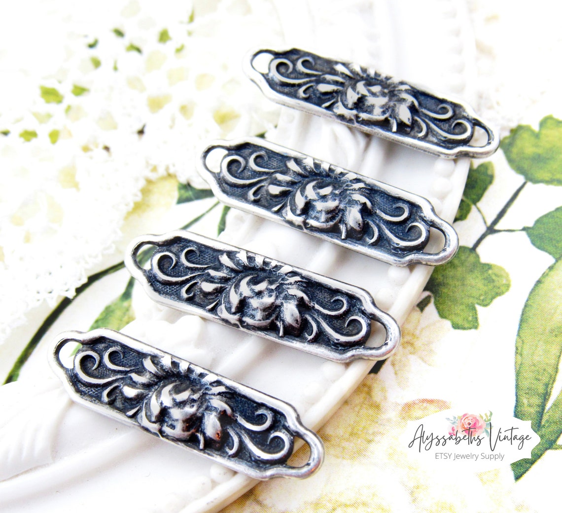 Ornate Antique Silver Floral & Scroll Embossed Art Nouveau 2 - Etsy