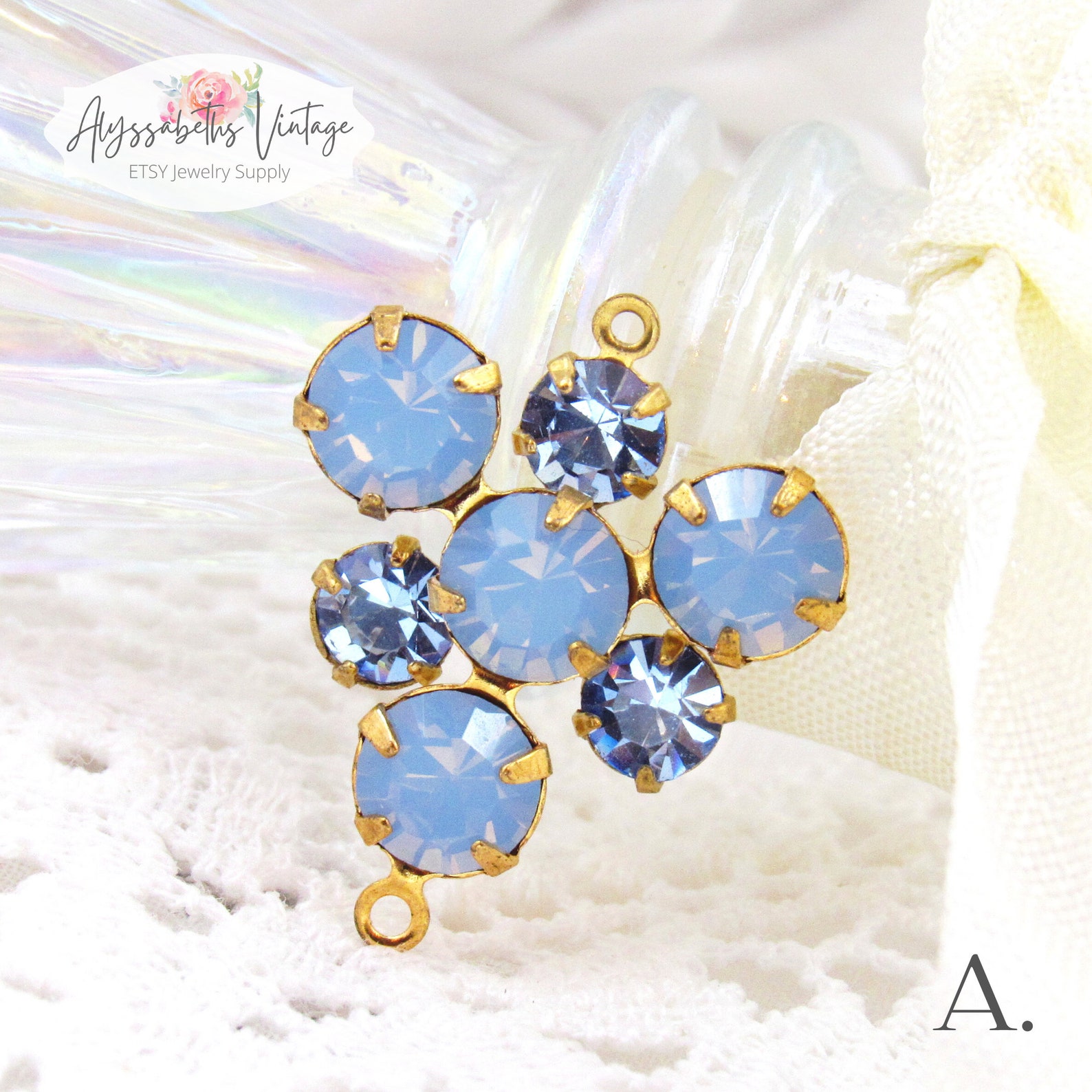 Elegant Austrian Crystal Rhinestone Triangle Cluster Connectors 23x ...