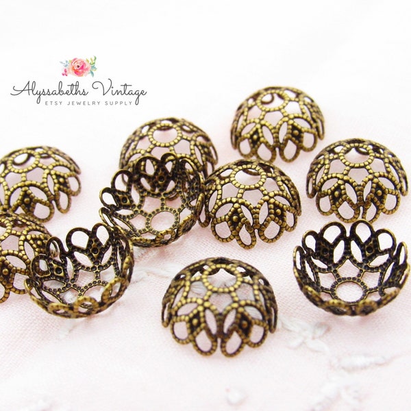 Filigree Bead Caps - Etsy