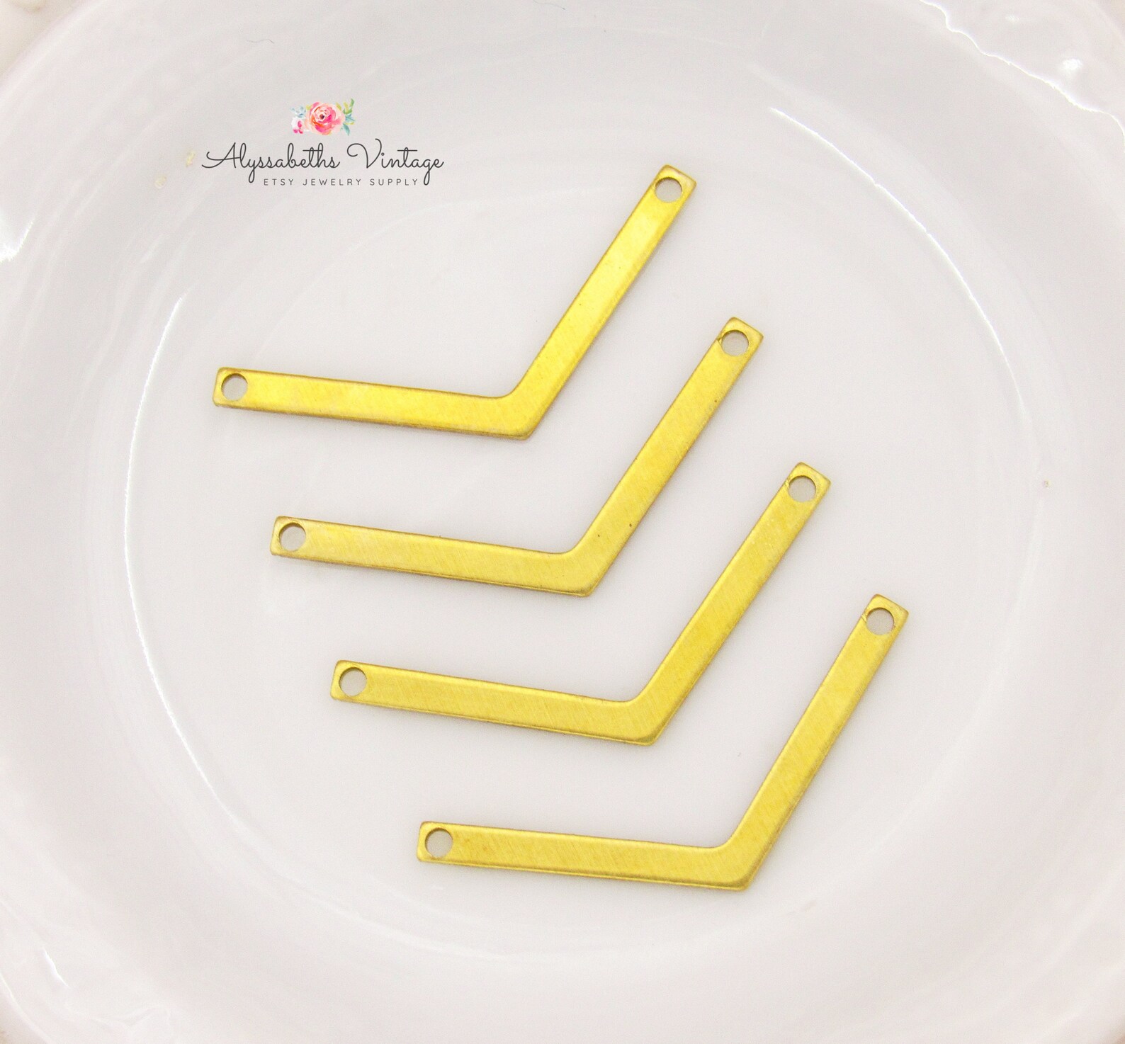 Little Raw Brass V Shaped Connector Necklace Centerpiece Pendant ...
