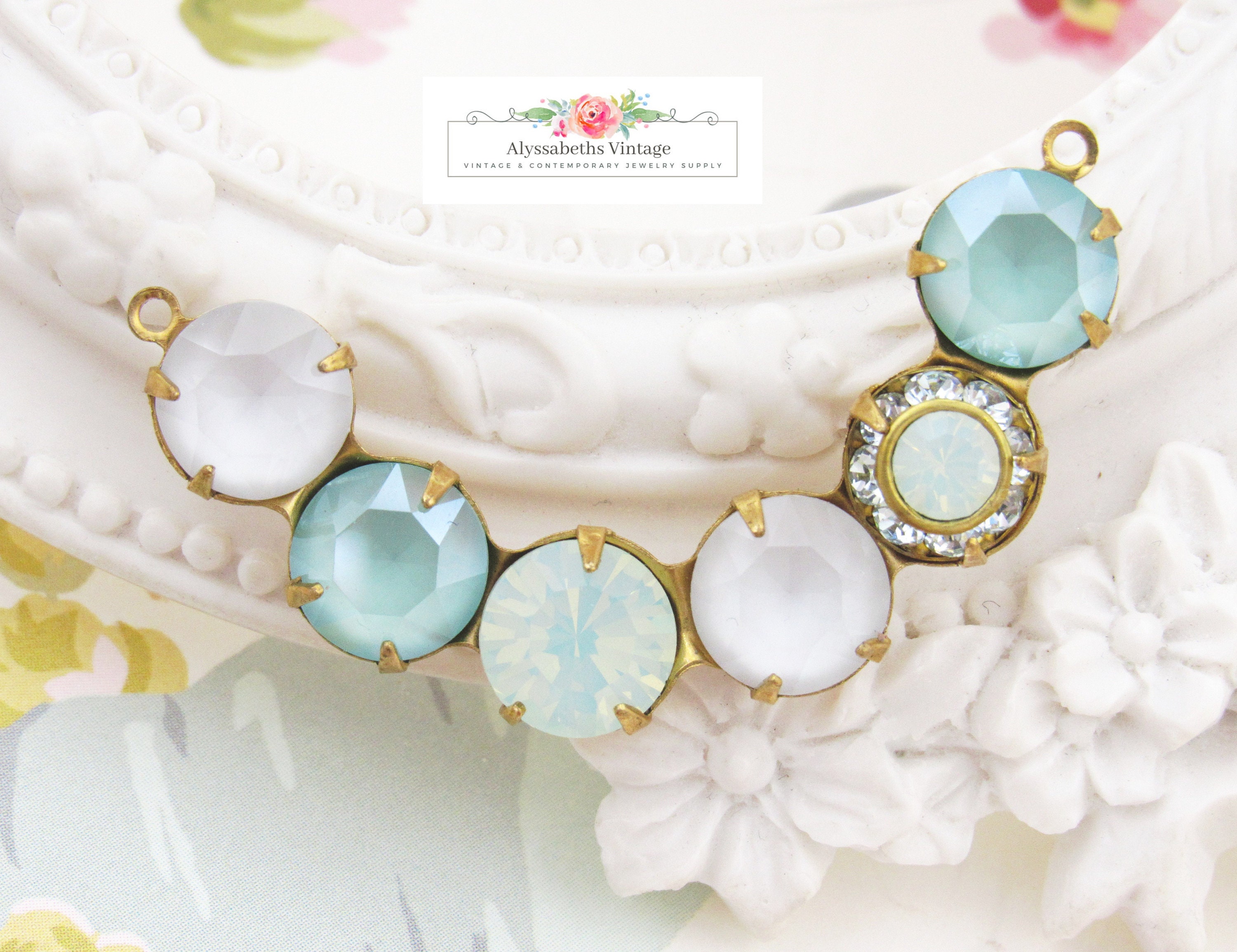 Austrian Crystal Mint Chrysolite Opal Matte Gray Light - Etsy