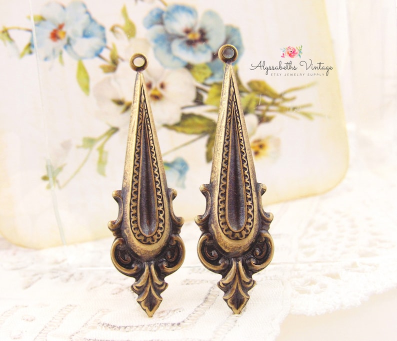 Long Ornate Victorian Antique Brass Scroll and Flourish - Etsy