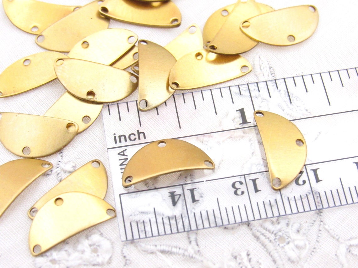 Small Raw Brass Curved Half Circle Crescent 3-hole Chandelier - Etsy