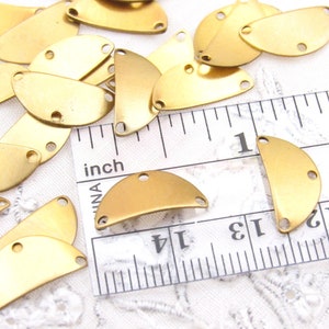 Small Raw Brass Curved Half Circle Crescent 3-hole Chandelier Earring ...