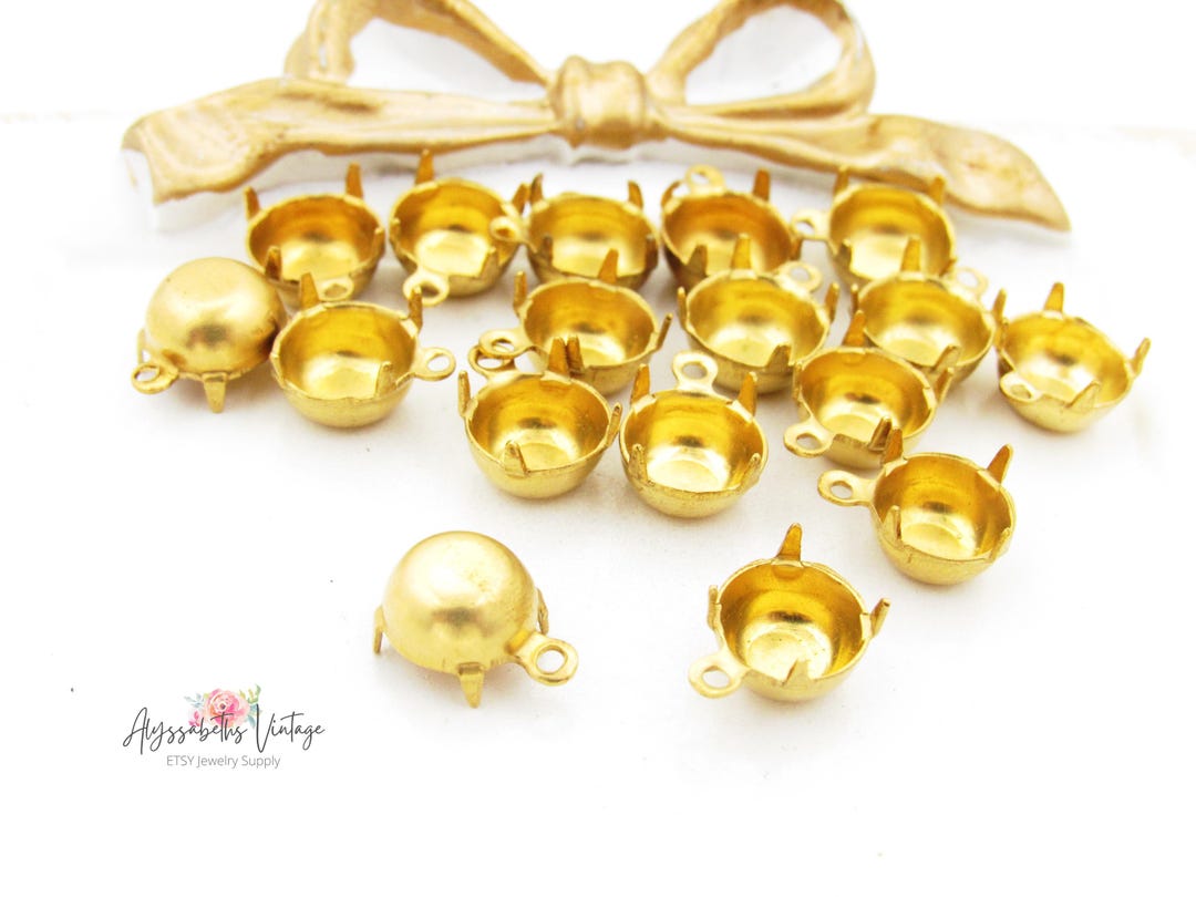 Raw Brass Ss39 Closed Back Prong Settings, One Ring or Two Ring US Made ...
