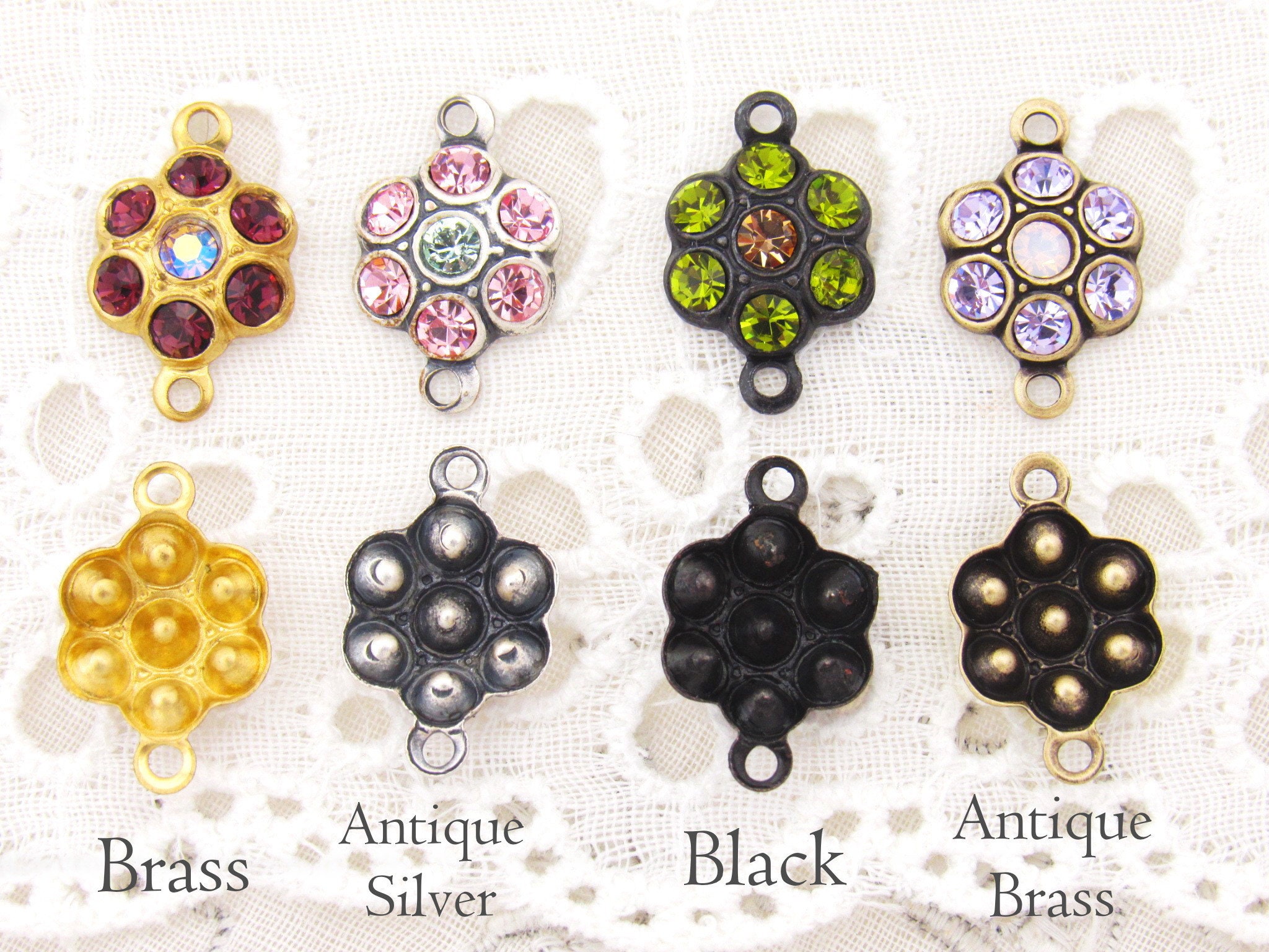 Round Cluster Orange Hyacinth Rhinestone Fall Flower Charms or ...