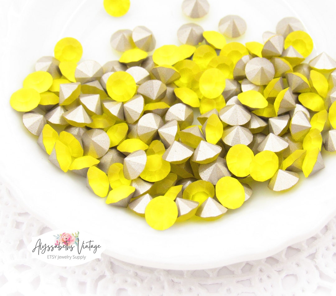 SALE Preciosa Maxima Mist Citrine 24ss Chatons, Matte Bright Yellow ...