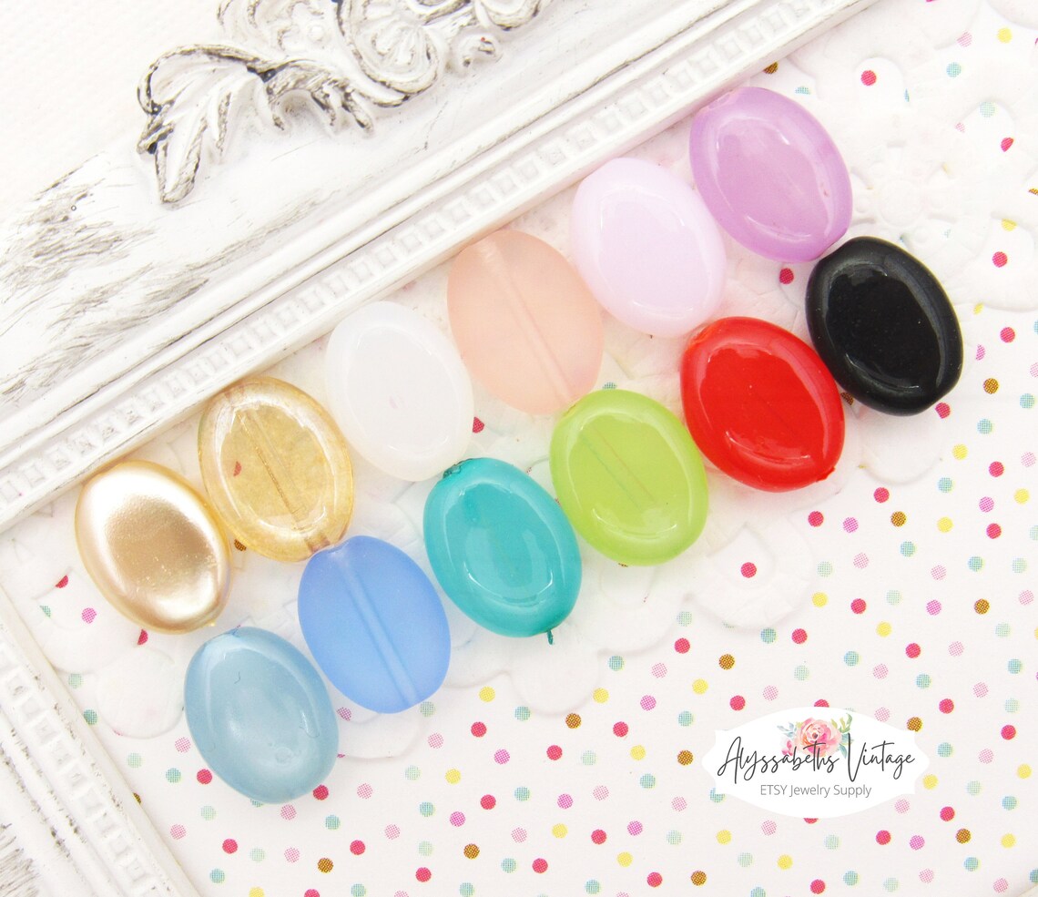 Matte AB Pale Rosaline Pink 12x9mm Flat Oval Frosted Czech | Etsy