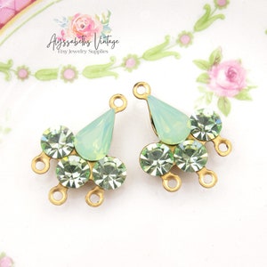 Chrysolite Opal & Chrysolite Green Rhinestone Chandelier Earring ...