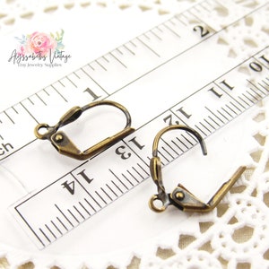 Antique Brass Shell Design Leverback Open Loop Earrings, Fancy Brass Ox ...