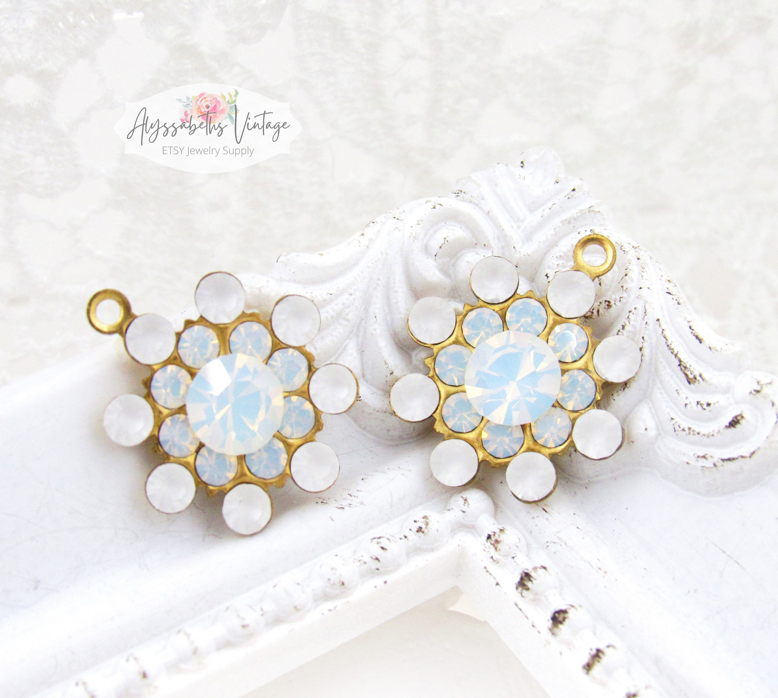 Winter Snowflake Rhinestone Layered Drops Matte Crystal and - Etsy