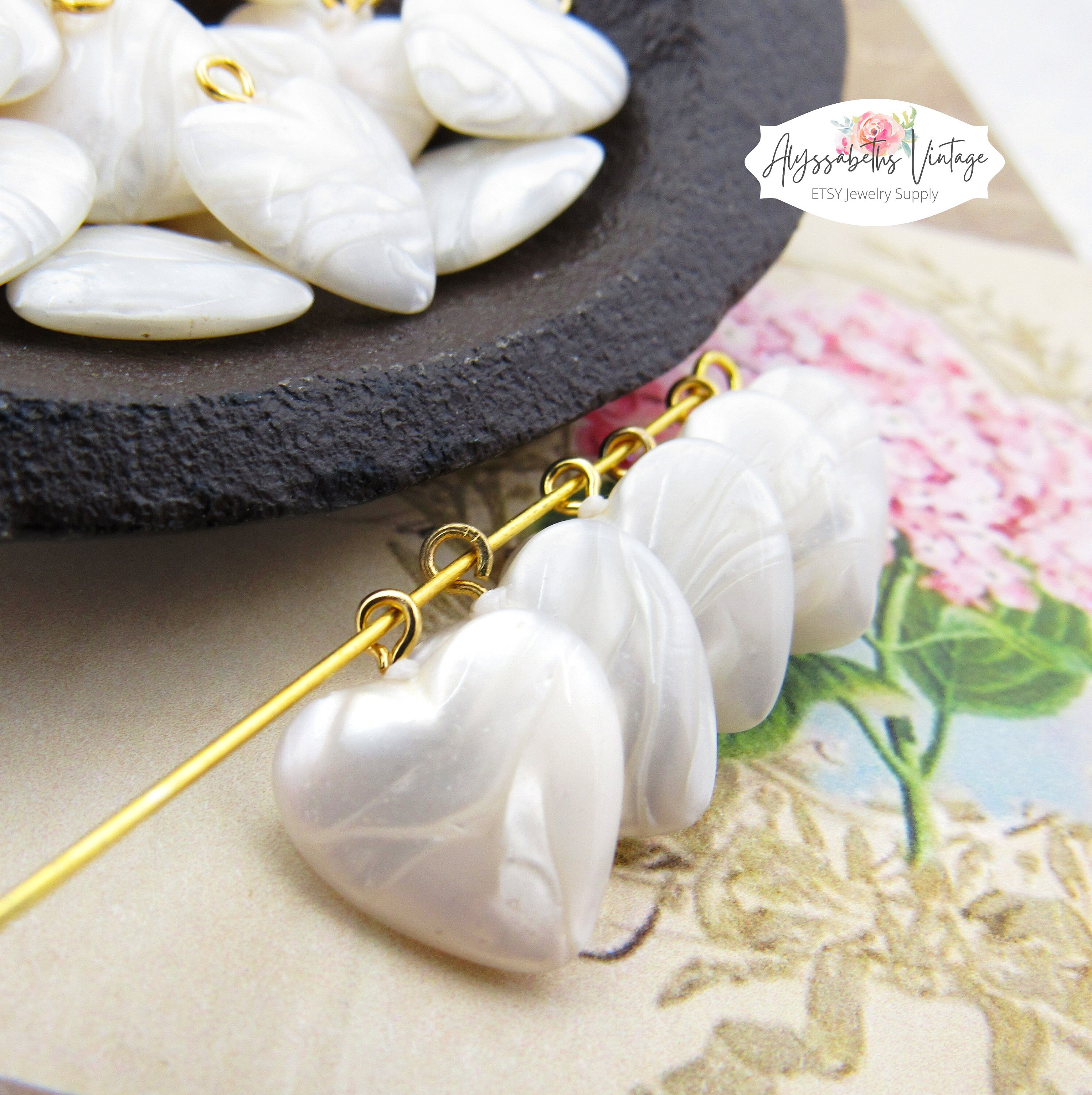 Vintage Pearlized Plastic Ivory Heart Charm 16x14mm Imitation - Etsy