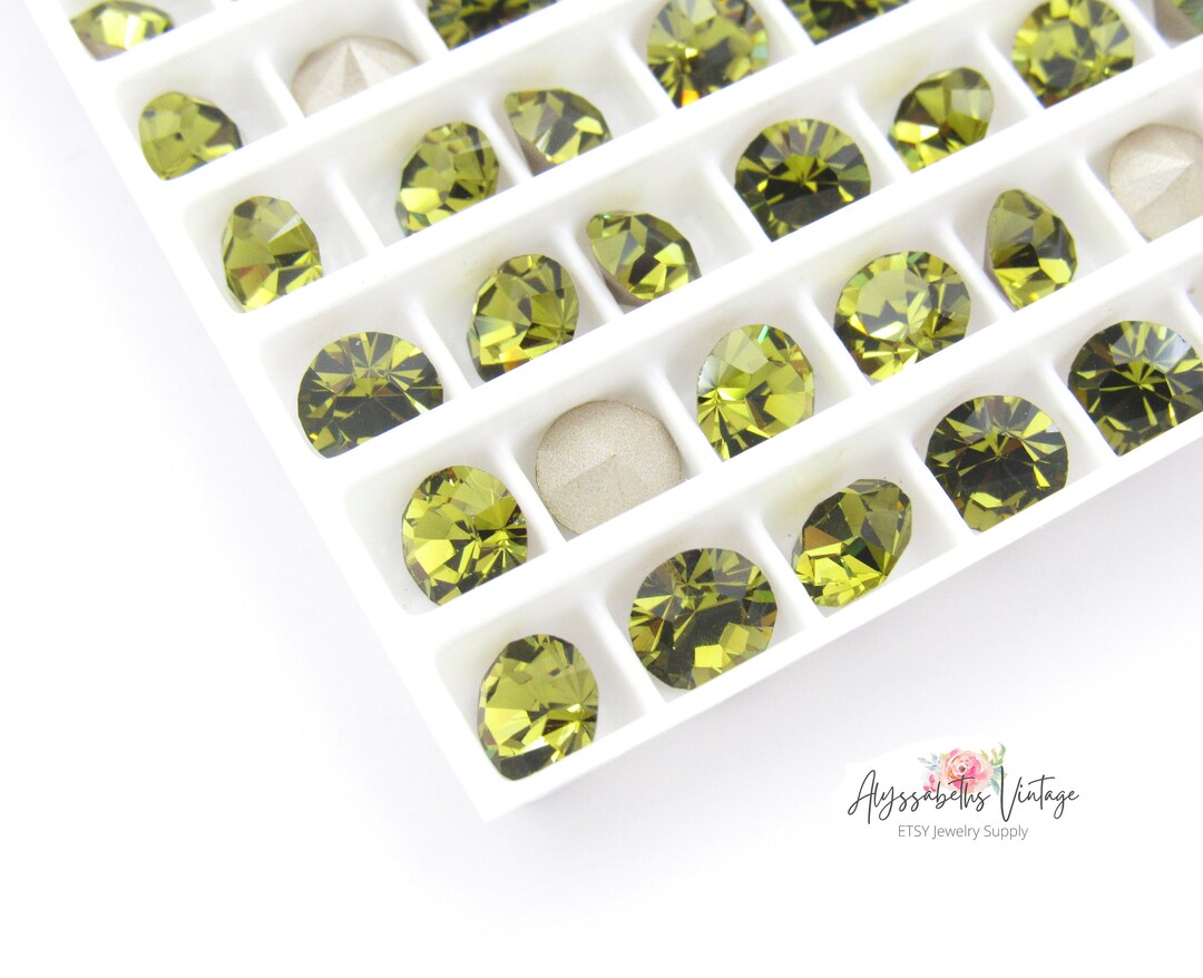 Crystal Khaki Green Chatons 29ss Preciosa Maxima Point Back 6mm Stones ...