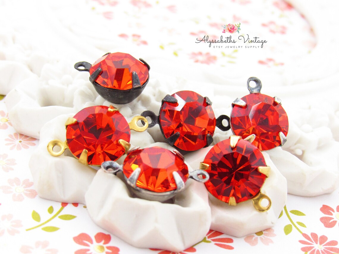 Hyacinth Rhinestone 11mm Preciosa Round Set Stone Drop or - Etsy