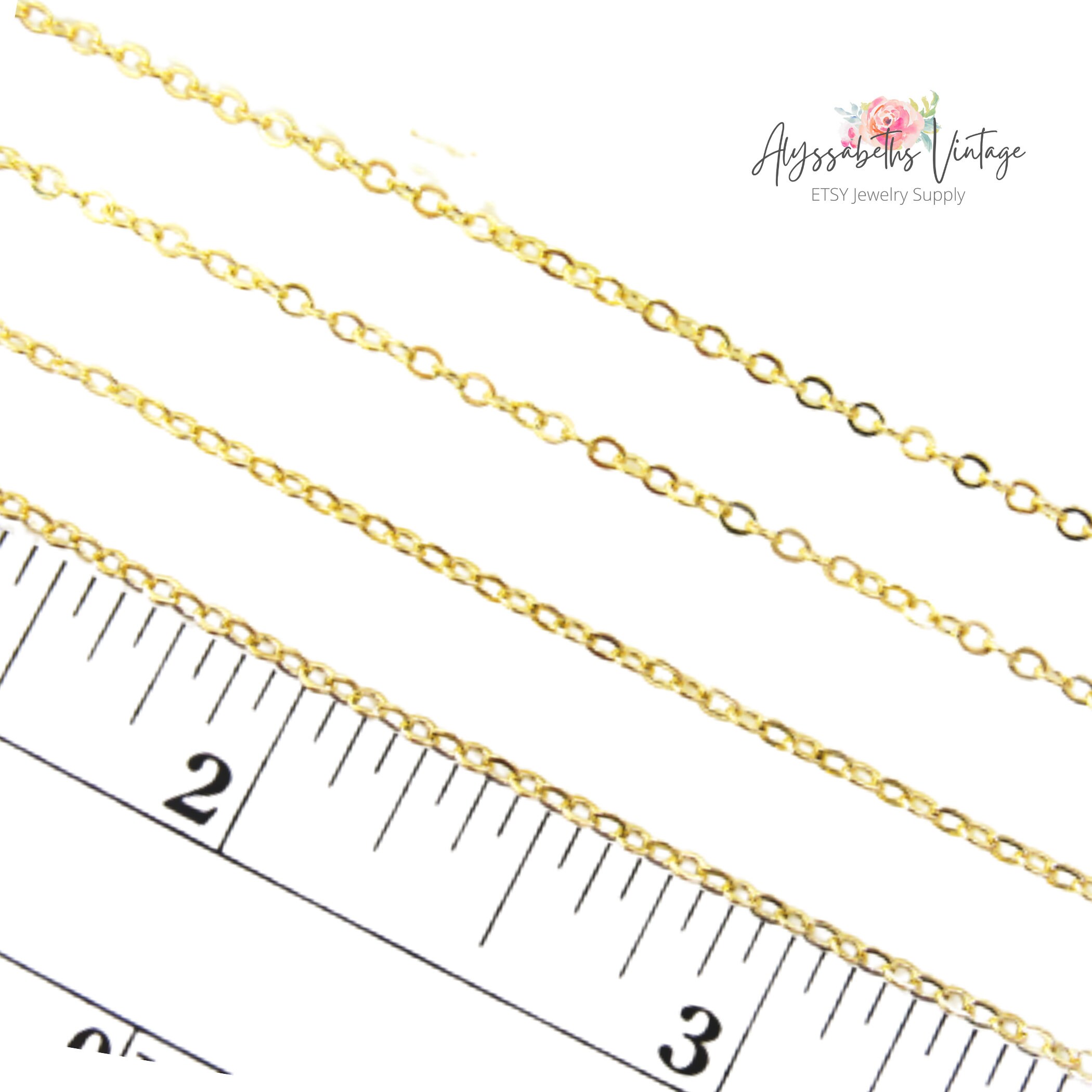 Gold Plate Finished 18 Inch Chain Fine Flat Cable Chain With | Etsy