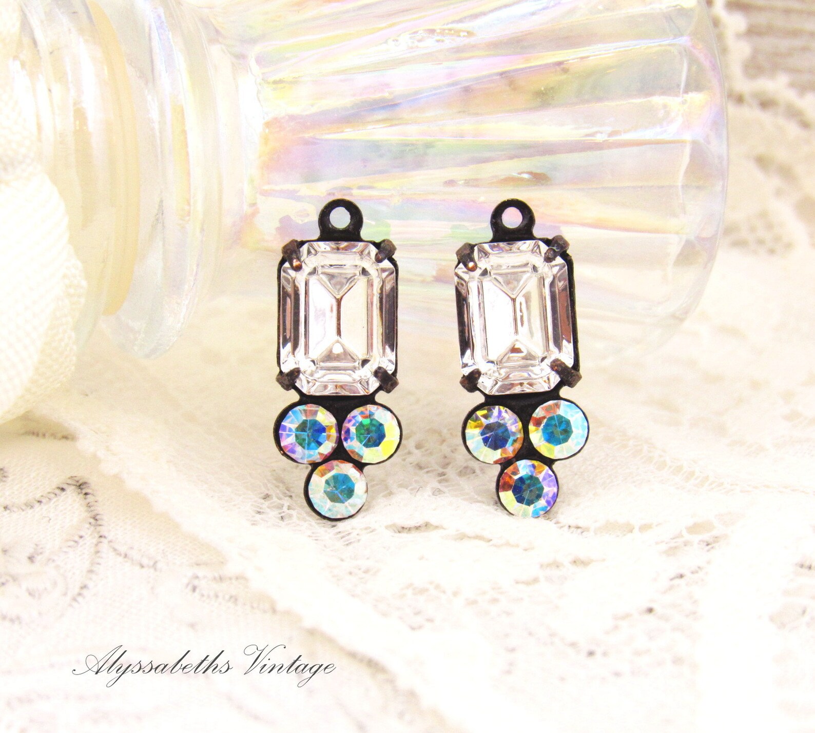 Clear Crystal & AB Crystal 17x7mm Drops Austrian Octagon - Etsy
