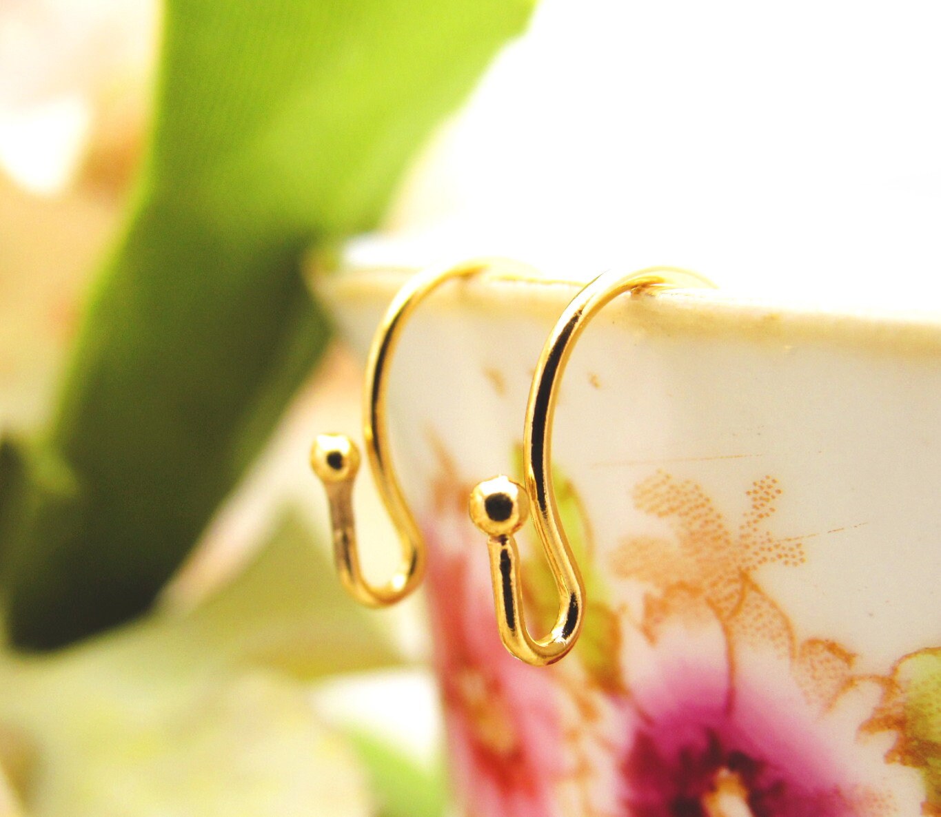 Gold French Ear Wires With Ball Ear Hooks With Ball in 18k | Etsy