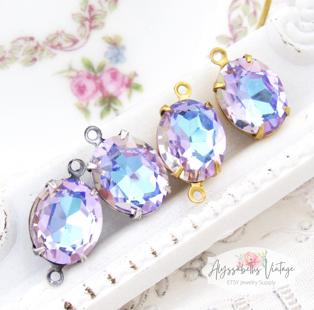 Vitrail Light 12x10mm Oval Single Set Rainbow Rhinestones in Drop or ...