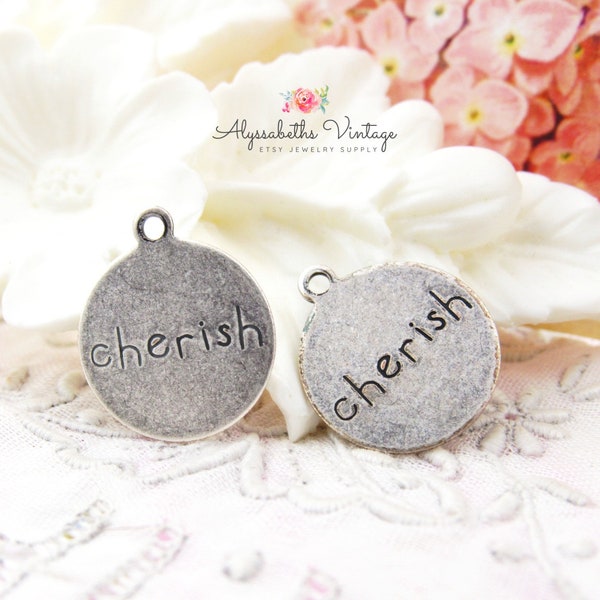 Silver Word Charms - Etsy