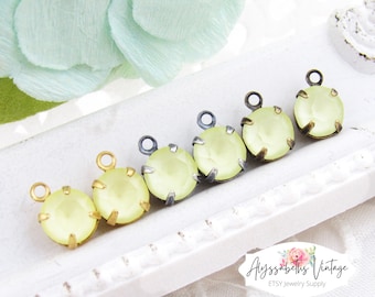 6mm Single Set Black Diamond Crystal Rhinestone Drop or Connector Raw ...