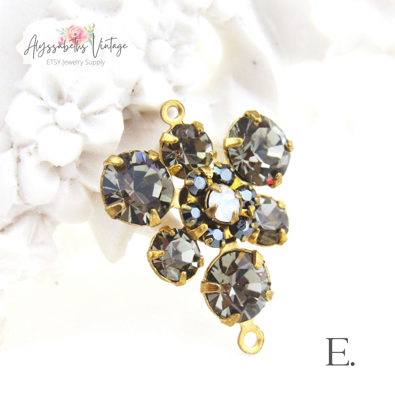 Elegant Austrian Crystal Rhinestone Triangle Cluster Connectors 23x ...