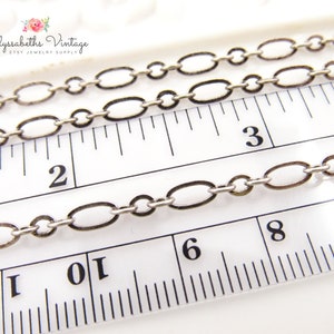 Antique Silver Oval & Round Link Cable Chain 6.5x3mm Silver - Etsy